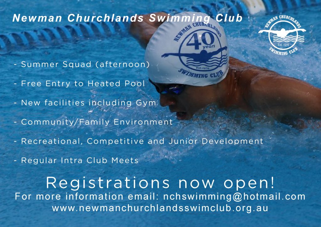 Newman Churchlands Swim Club 2018/2019 Season Registrations Now Open ...